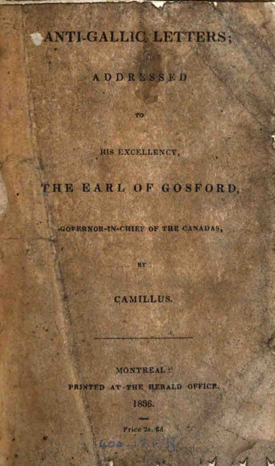 The Prophetic Anti-Gallic Letters - Baraka Books