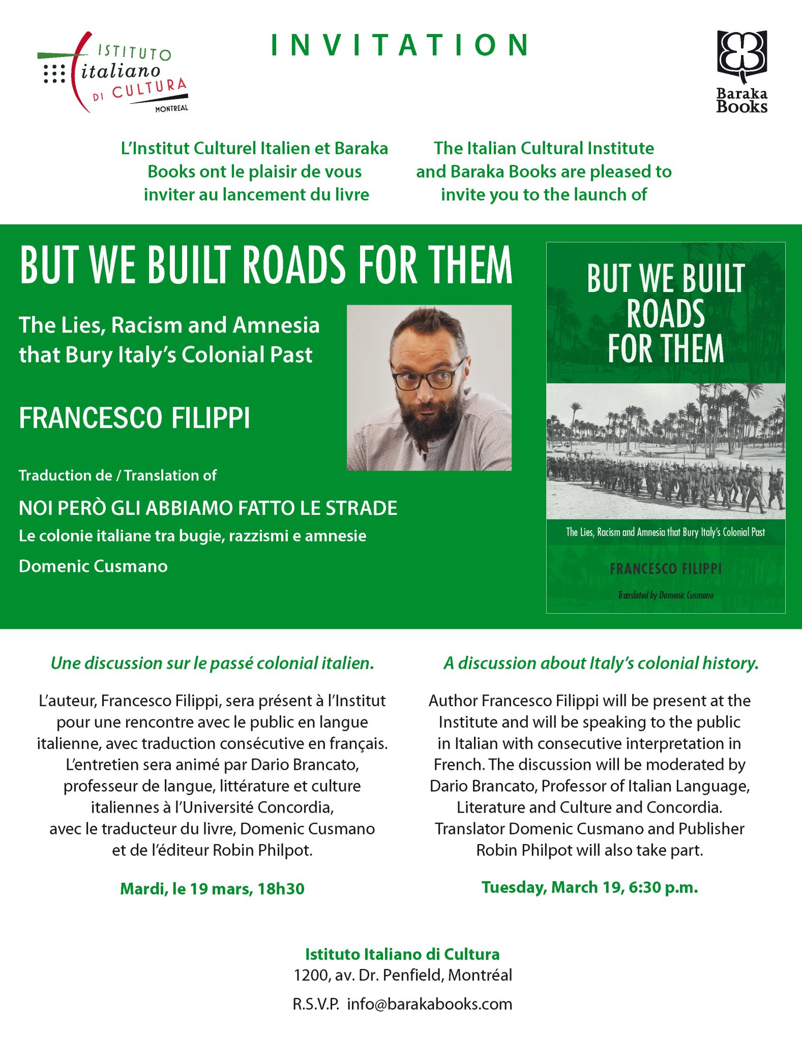 LAUNCH/Lancement-BUT WE BUILT ROADS FOR THEM by Francesco Filippi ...